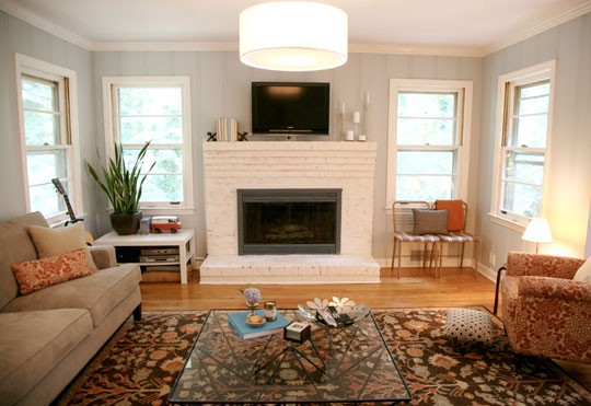 The Great 80s Reno {Painting the Red Brick Fireplace}