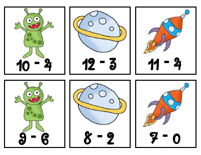 Tales of a Teacherista: Alien Math-- addition & subtraction