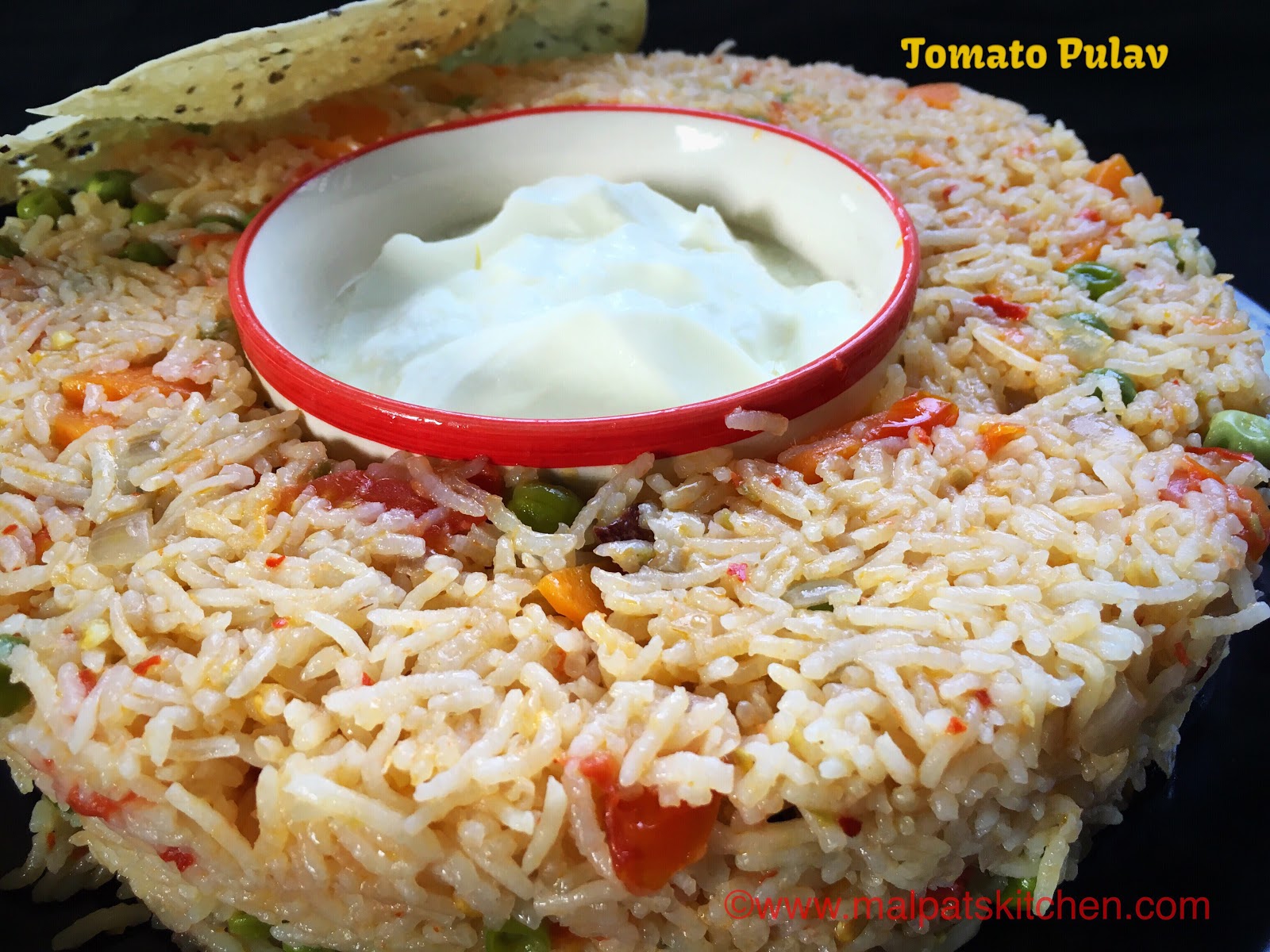 TOMATO PULAV, how to make tomato pulav ~ Malpats Kitchen