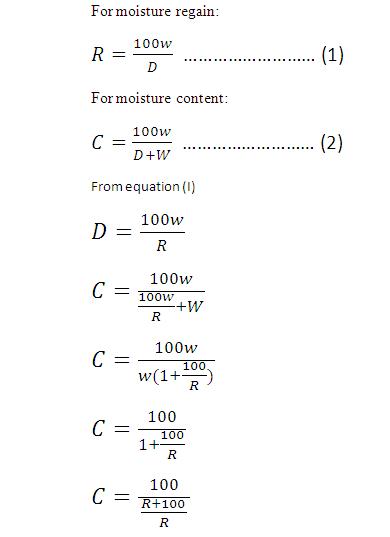 Relation between moisture regain and moisture content - 4Textile