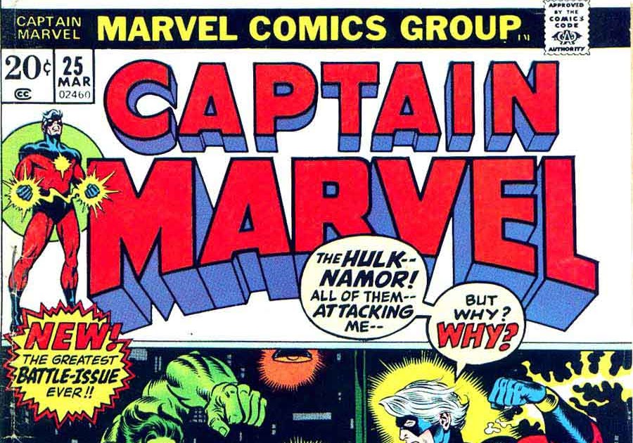 Captain Marvel v2 #25 - Jim Starlin art & cover - Pencil Ink