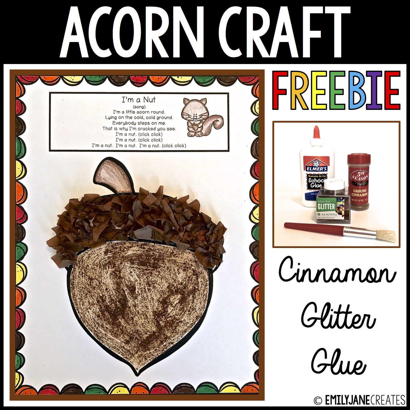 Emily Jane Creates: ACORN CRAFT-FREEBIE