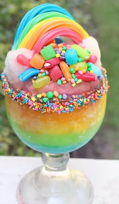 Layered Rainbow Frozen Drink - the recipes