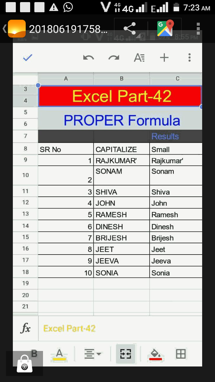 What Is Proper Formula ? Used In Ms Excel