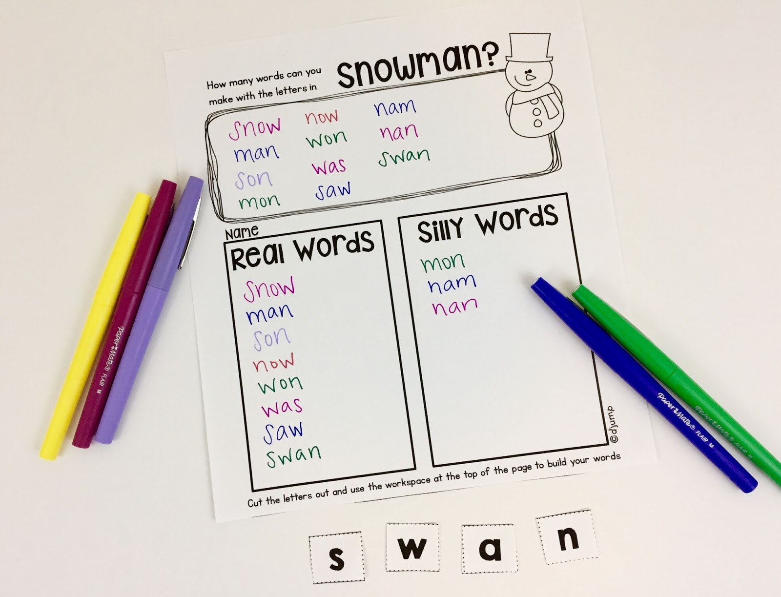 Snowman glyph and freebies - Mrs. Jump's Class