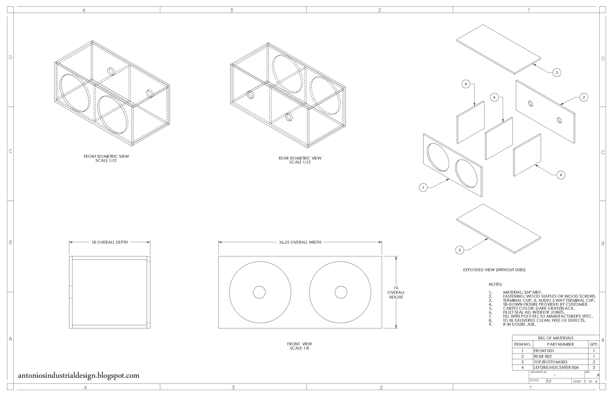 ANTONIO'S INDUSTRIAL DESIGN: Subwoofer Box Design Chronicles