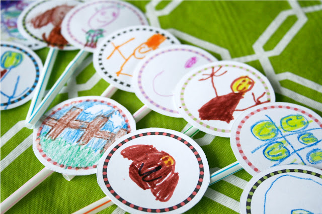 KATE&MACY: Free Digital Cupcake Pick Topper Template