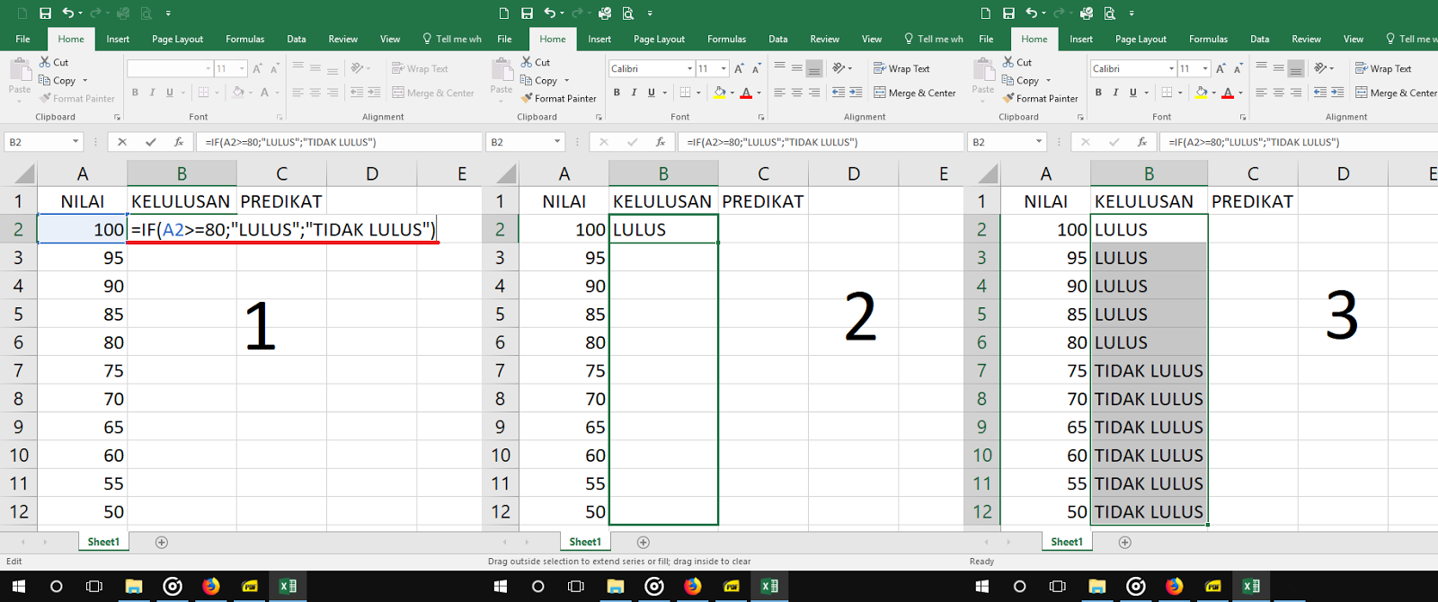 Rumus IF pada Ms. Excel