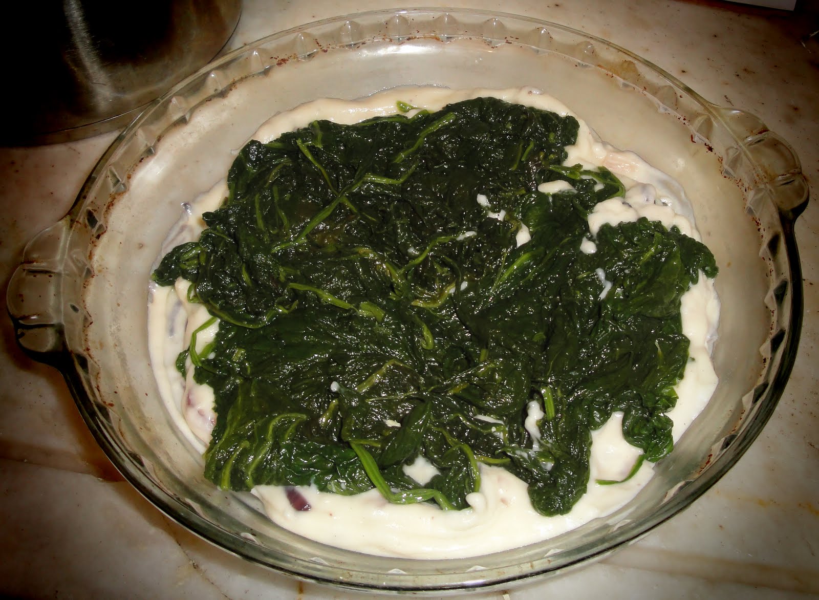 Recetas en Fotos: Salsa Blanca Morada y espinacas