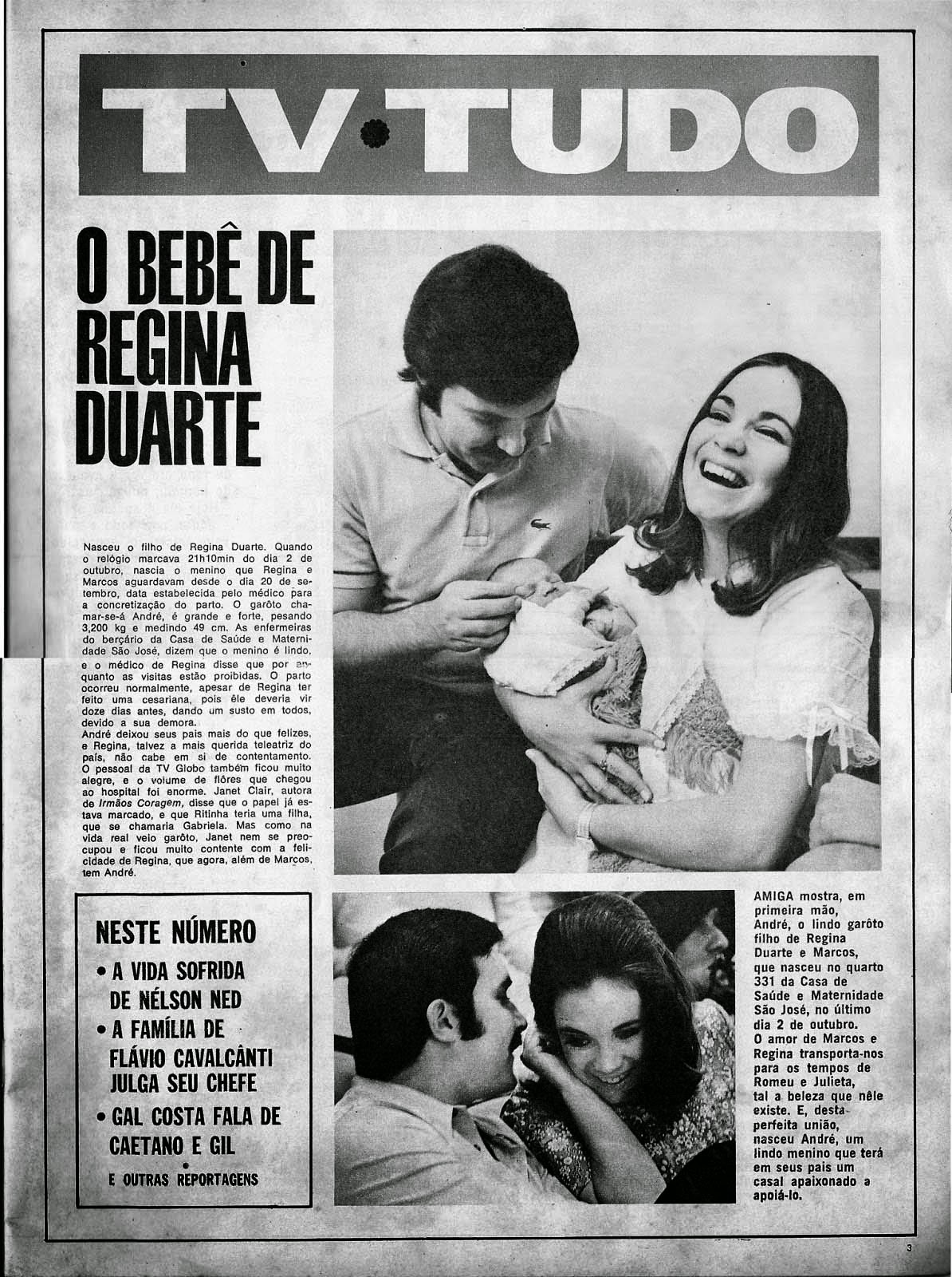 REGINA DUARTE (NAMORADINHA DO BRASIL): REVISTA AMIGA: O BEBÊ DE REGINA ...