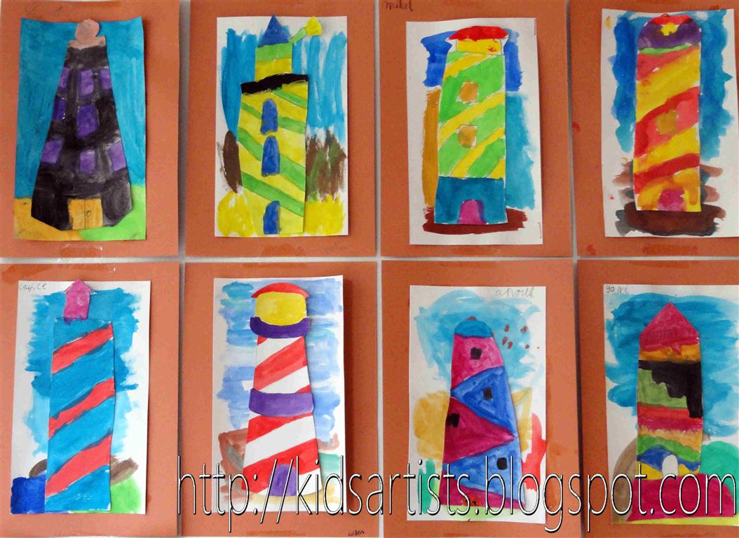 Kids Artists: Lighthouses along the coast