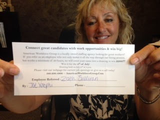American Workforce Group, Inc.: Employee Referral Raffle Results!
