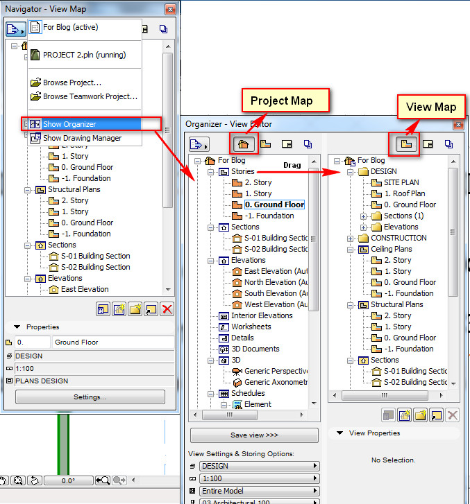 BIM Authoring Software Survey: Project View Organisation (Revit Project ...