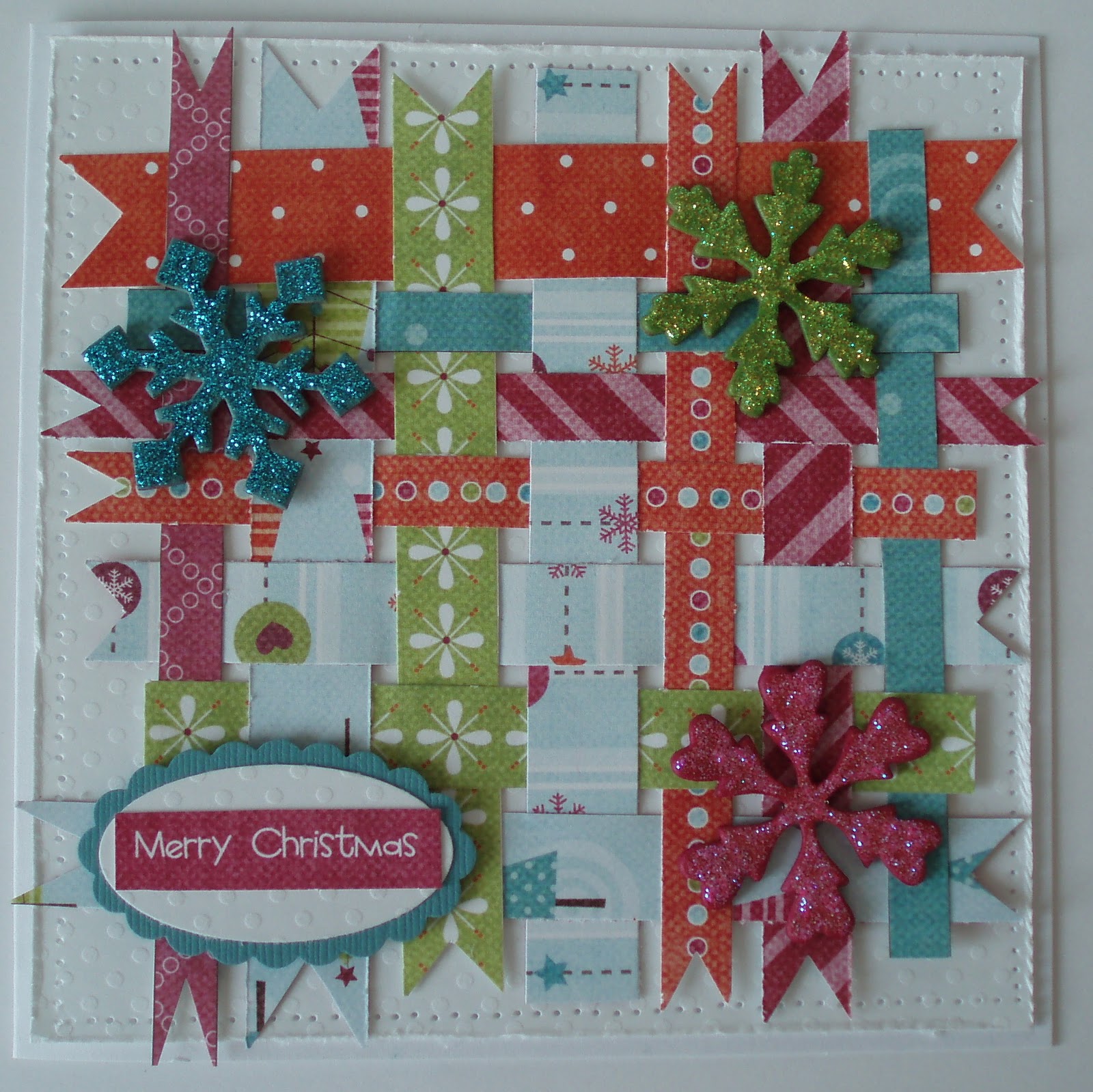 Krafty Karen's Fantastic Place: Woven Christmas card
