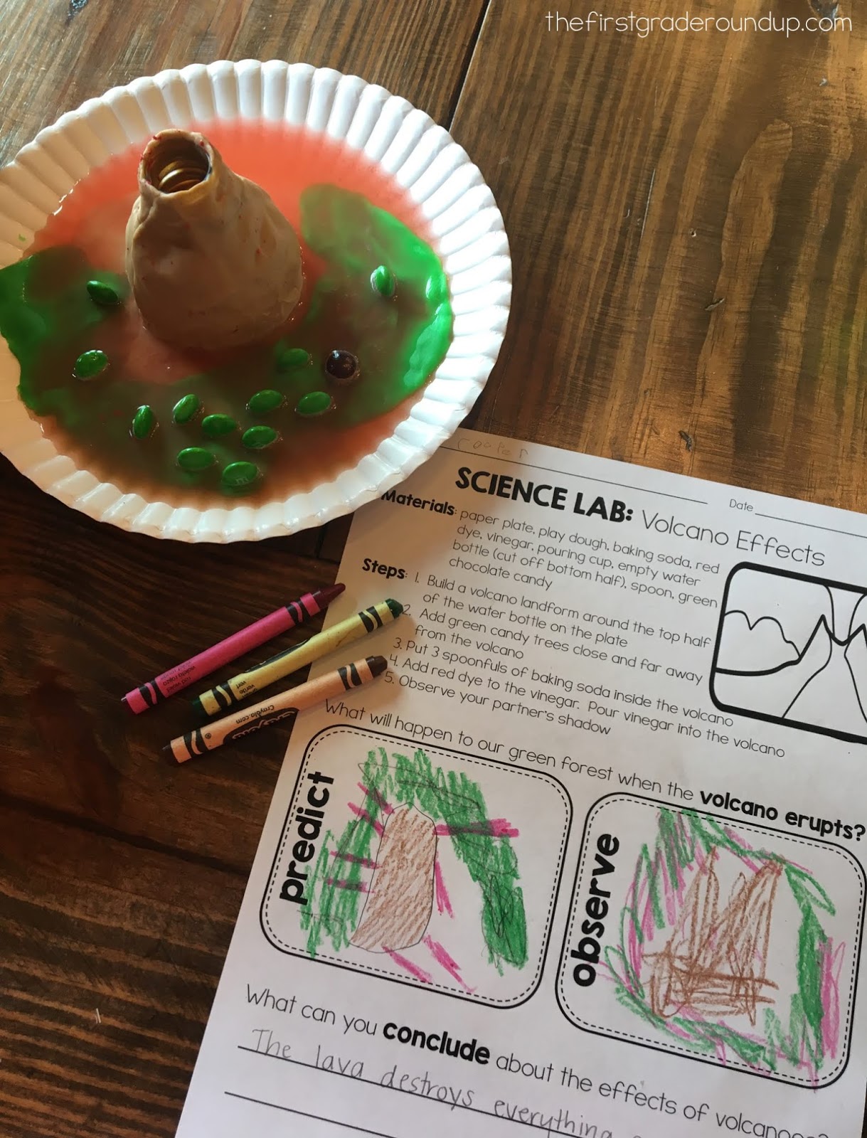 volcano effects science experiment for 2nd grade kids - The First Grade ...