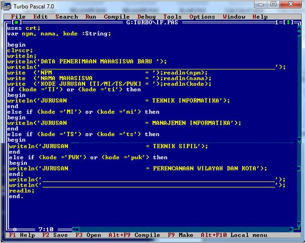 Cara Menggunakan IF Then Else pada Pemrograman Pascal | Technology Information