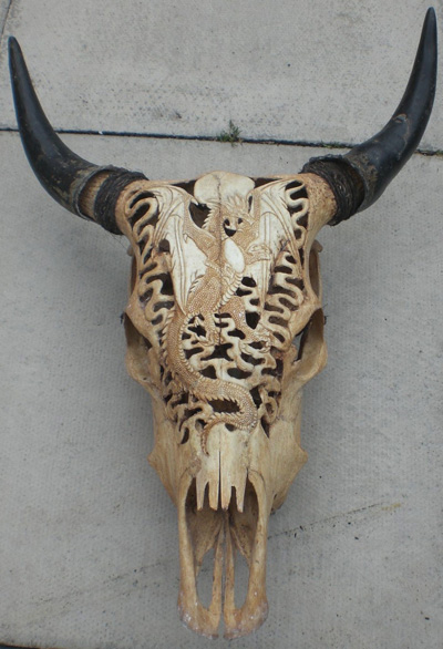 Bali Carved Cow Skull
