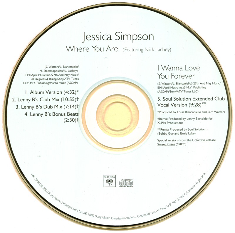 POP 'TIL YOU PUKE!: Jessica Simpson - Where You Are - (CD Single) - 2000