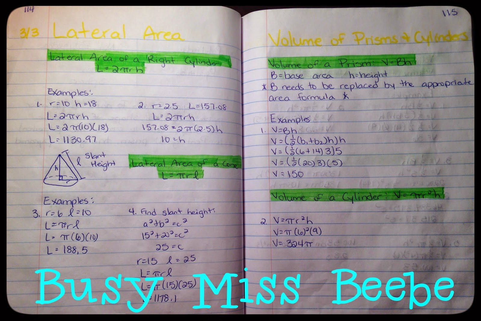 Busy Miss Beebe: Geometry Interactive Notebook - The Ninth Unit