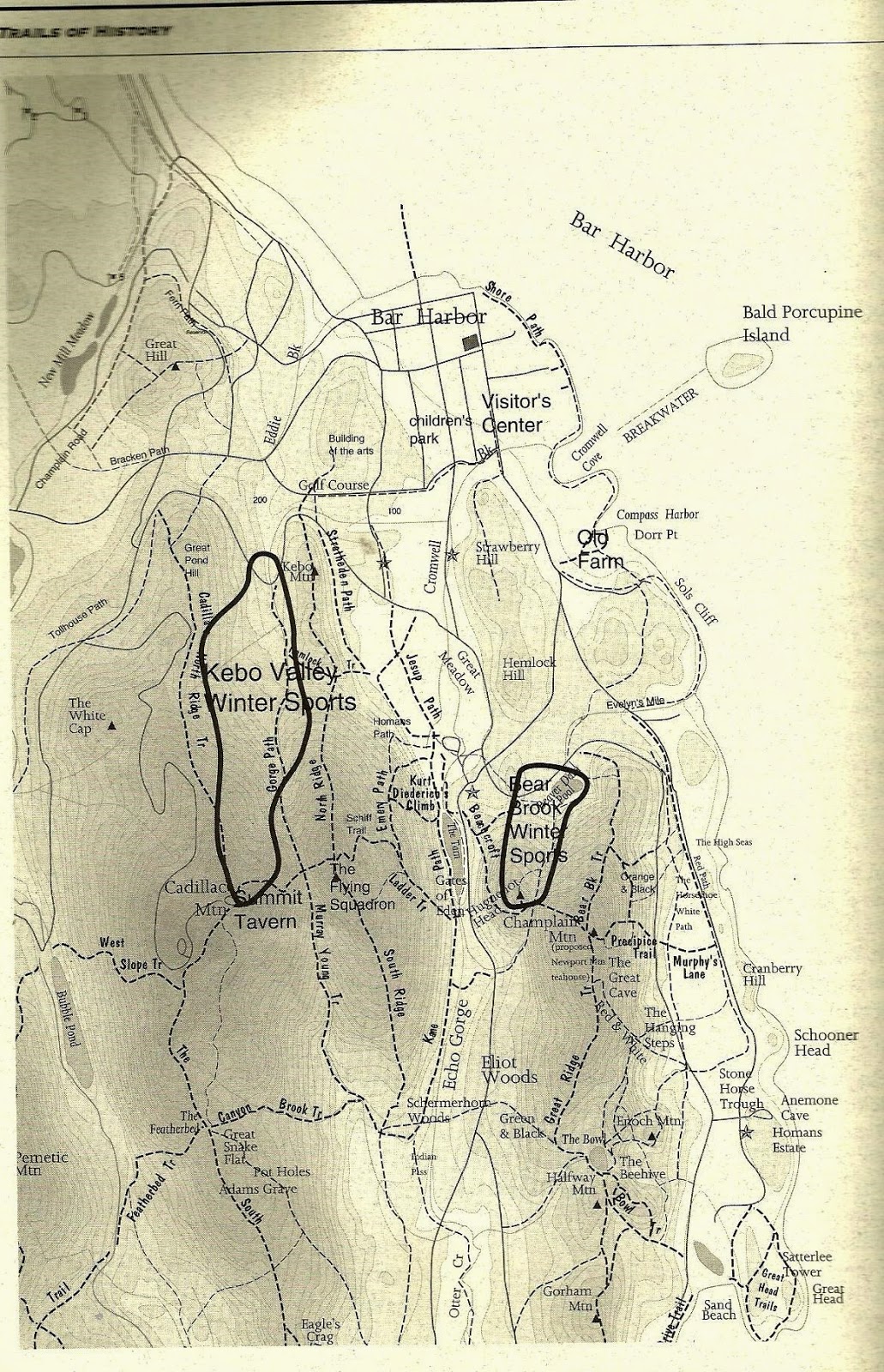 OLD MAPS OF ACADIA NATIONAL PARK: STORY OF THE GREAT CAVE OF ACADIA ...