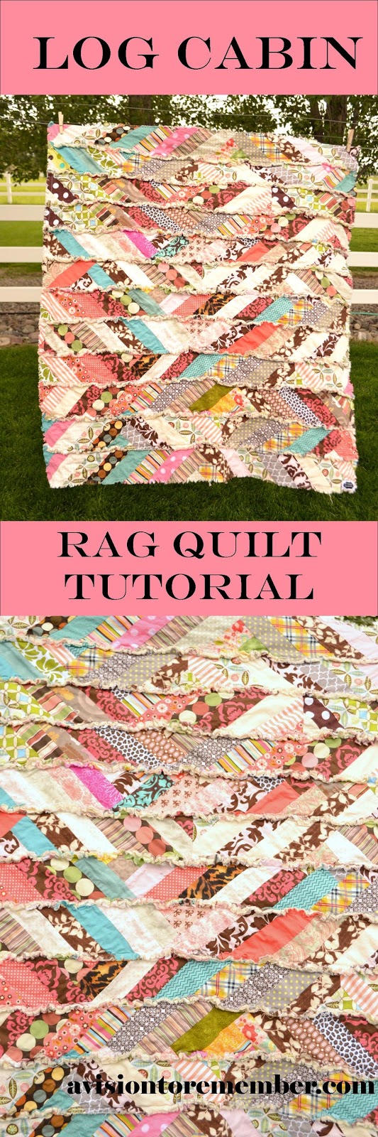 Its Fall-Y'All Scrappy Rag Quilt Tutorial. Modified Log Cabin Quilt | A ...