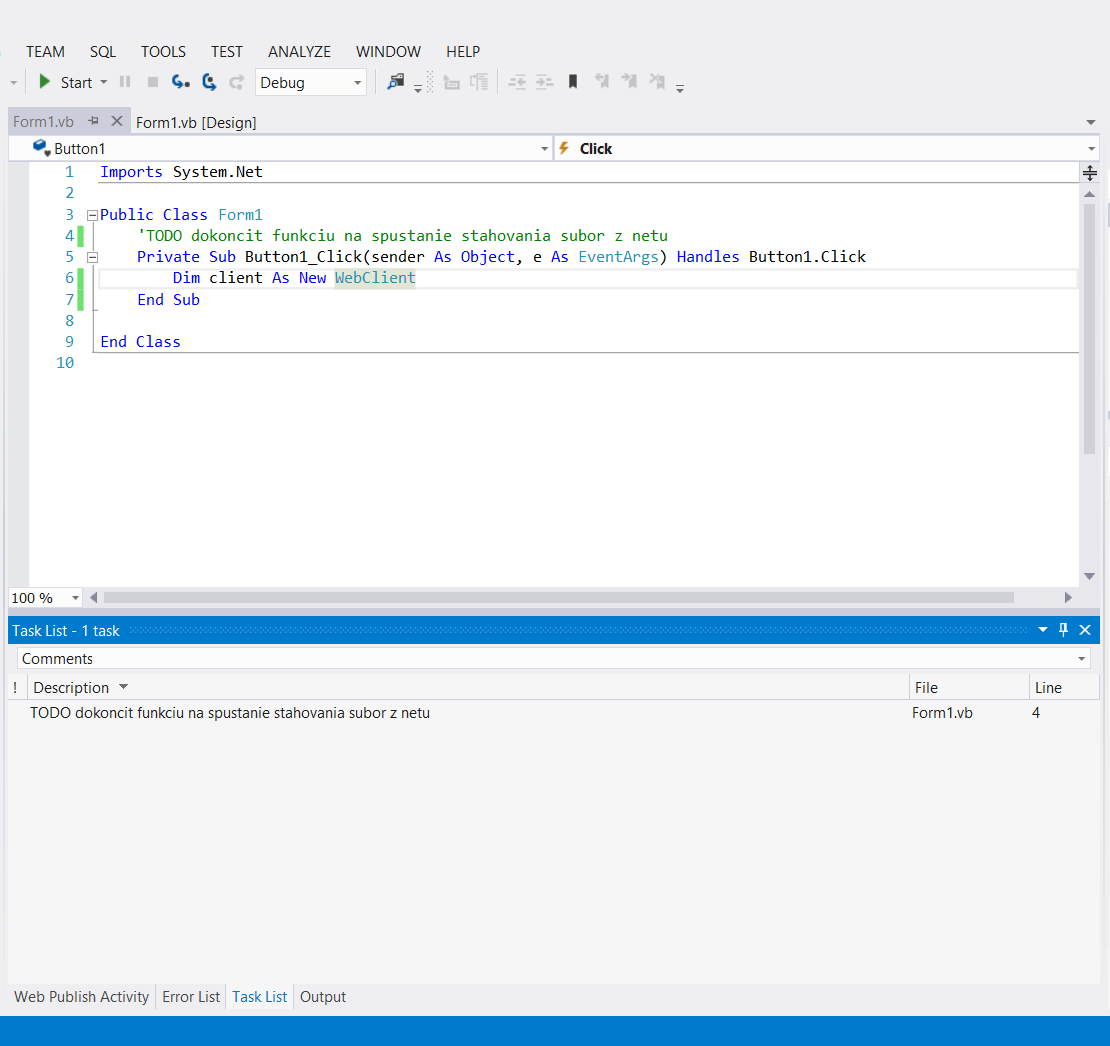Various Technologies: Visual Studio - Task List