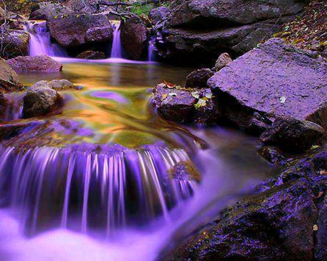 HQ Wallpapers Arena: Purple Waterfall Wallpaper