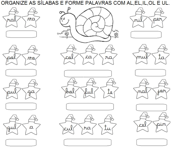 Sílabas Complexas AL-EL-IL-OL-UL ~ Cantinho das Atividades
