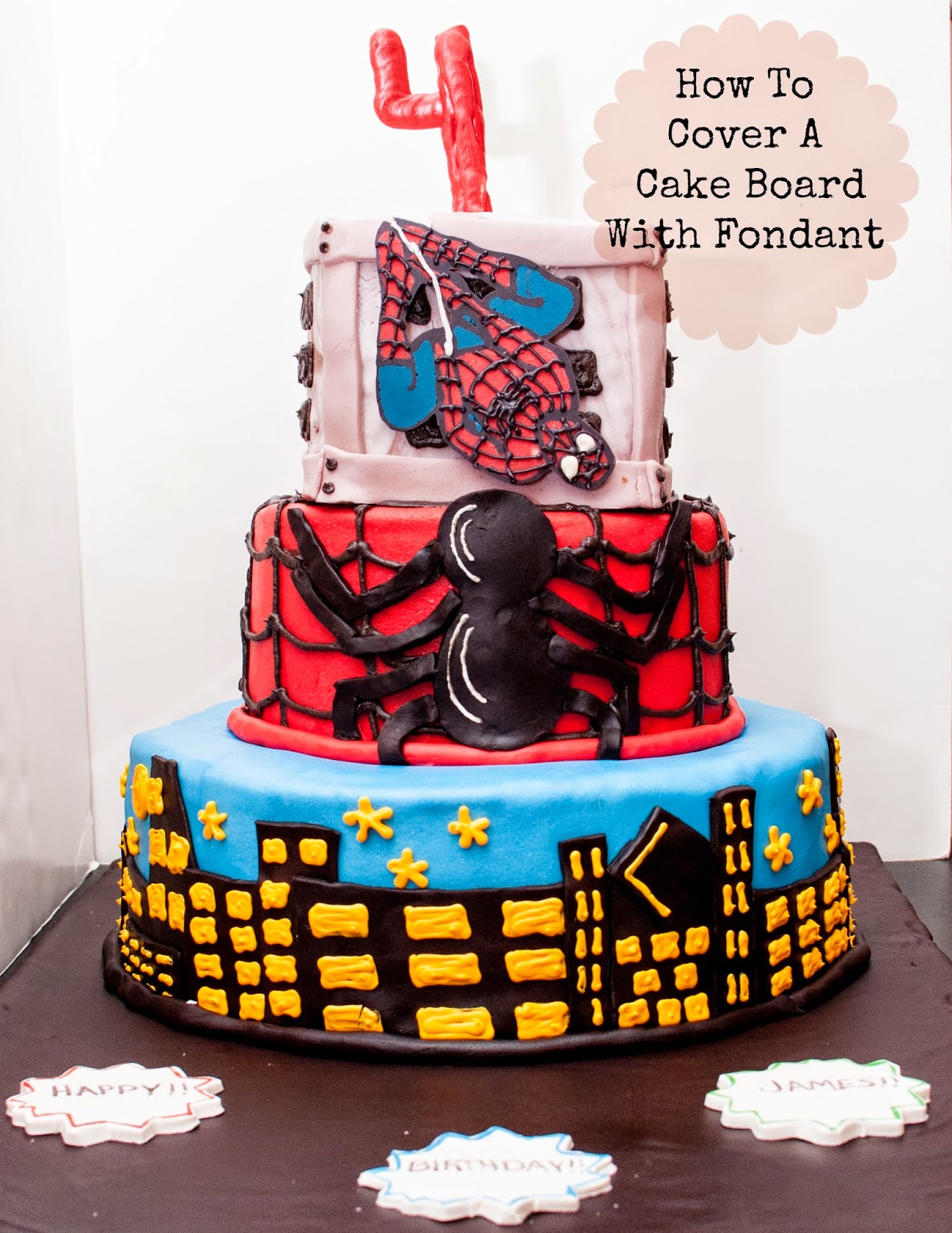 How to Cover A Cake Board With Fondant - Bakin' Care Of Business