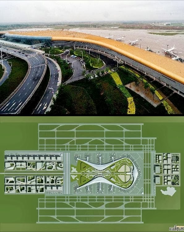 Lapangan Terbang Antarabangsa Hefei Xinqiao Yang Berbentuk Pesawat ...