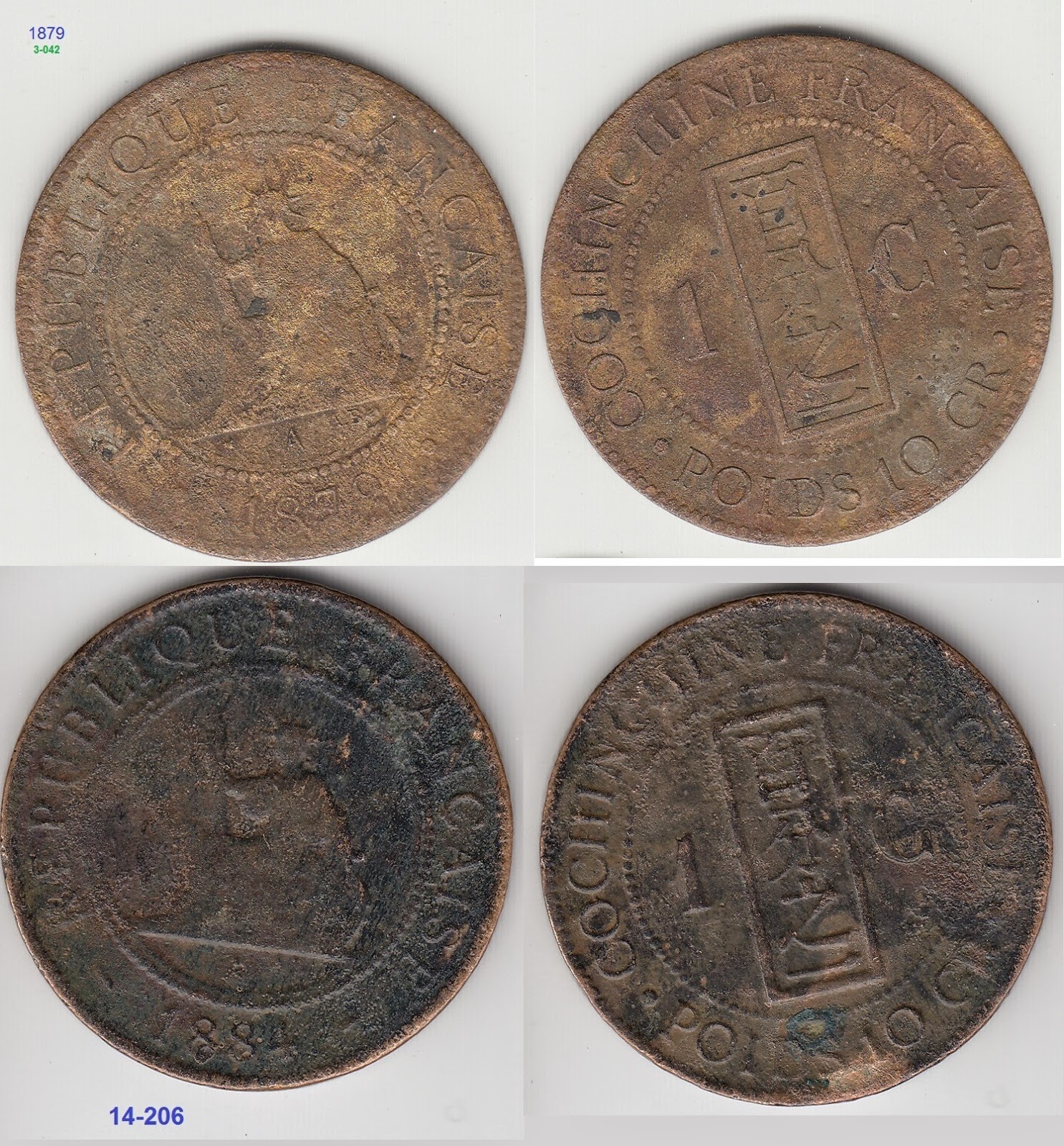 duongdh - coin shop: #2012-30015 Full set of 1 centimes bronze coins ...