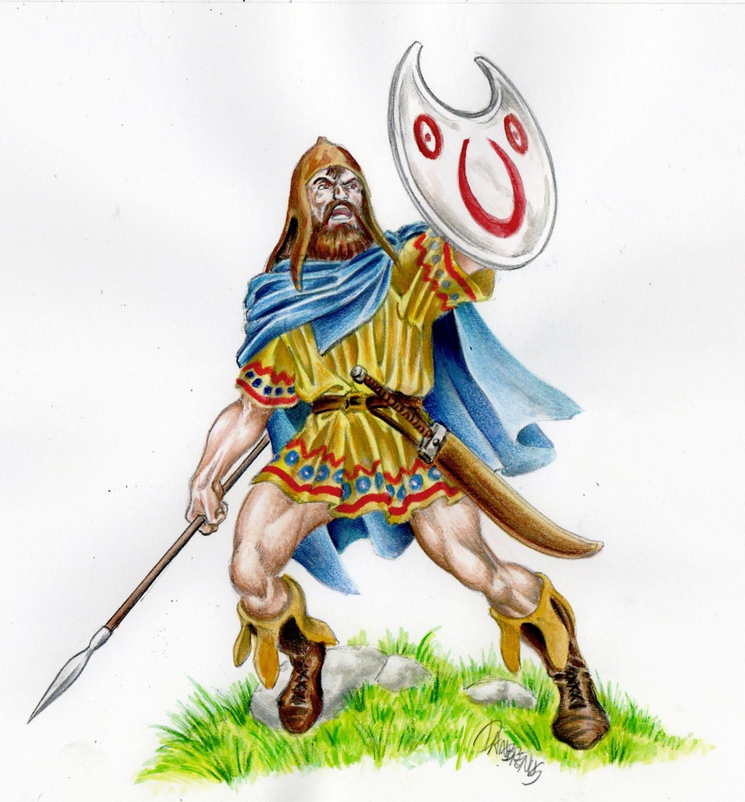 Warriors in art: Thracian peltast by Daniele Spezzani