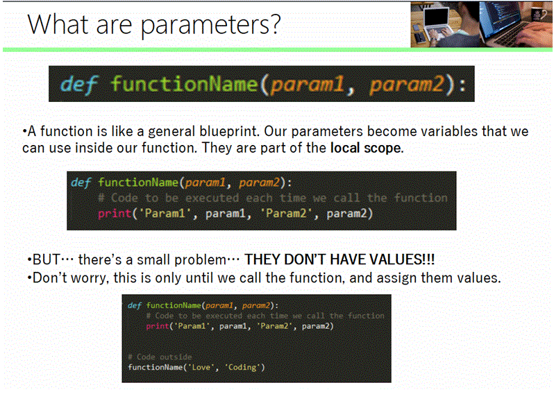 Functions and Parameters: BEHIND THE SCENES!