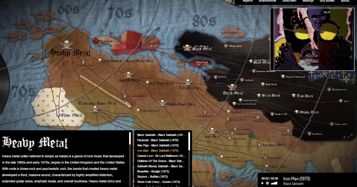 Mapa do Metal!!! Metal é a Lei!