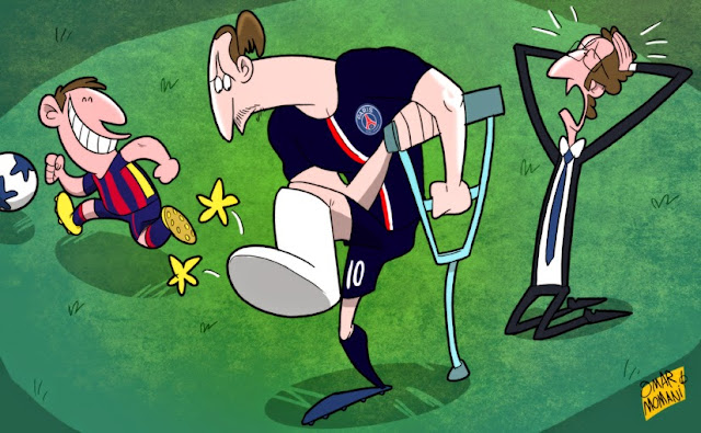 Omar Momani cartoons: PSG out to stop Messi and Neymar in Champions ...