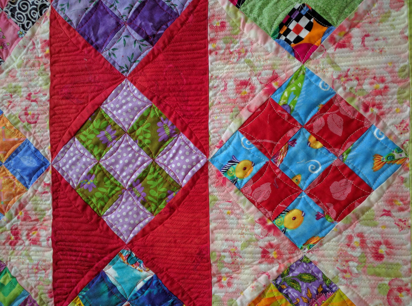 Fret Not Yourself: Strippy Nine-Patch Quilt Finished