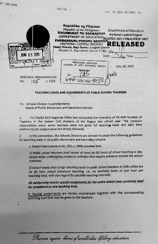 Teaching Loads and Assignment of Public School Teachers