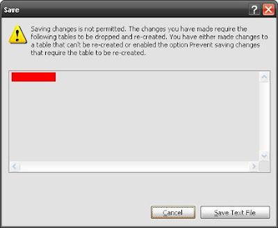 sql solace: SQL 2008 + : Prevent saving changes that require table re ...