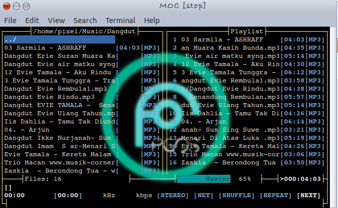 Cara Membuat Background MOCP Menjadi Transparan - Belajar Linux