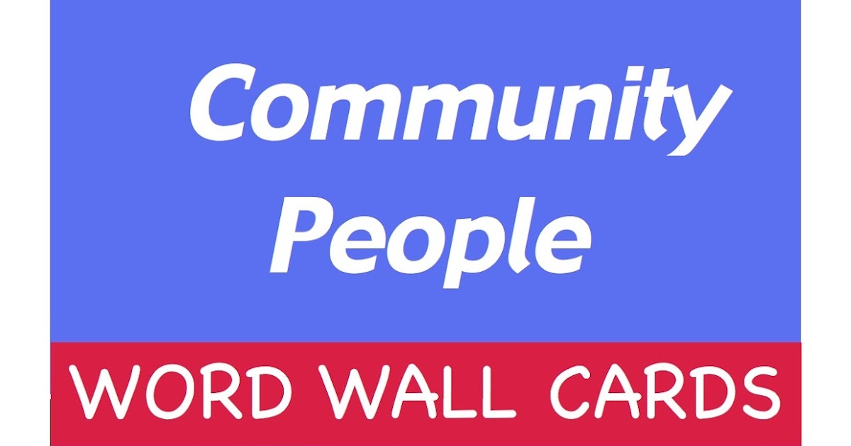 The Best of Teacher Entrepreneurs: Community People Word Wall Freebie!