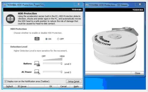 Hitech 4 You: About HDD Protection technology on Toshiba laptop