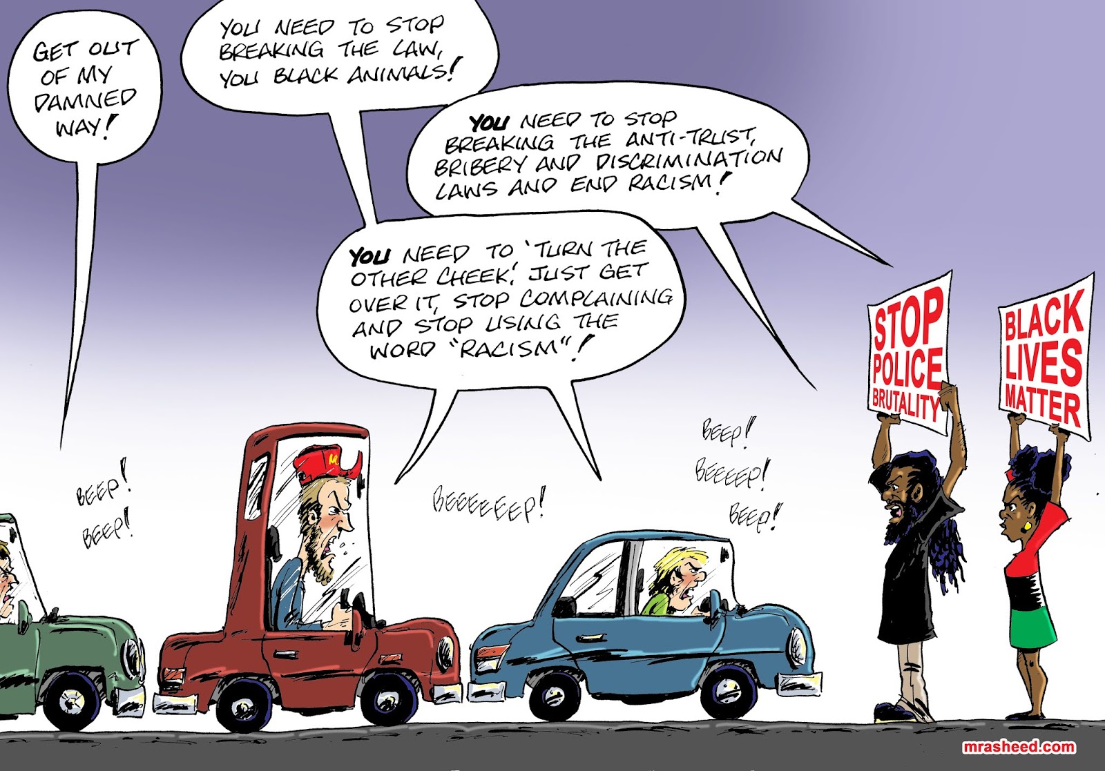 The Official Website of Cartoonist M. Rasheed: Law Breaking to Protest ...