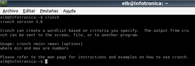 Profesor Cyber: Creando diccionarios de claves con "Crunch" (Parte 1)