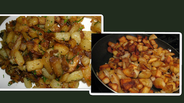 Fried potatoes is nearly always a side dish with our game lodge. Here ...