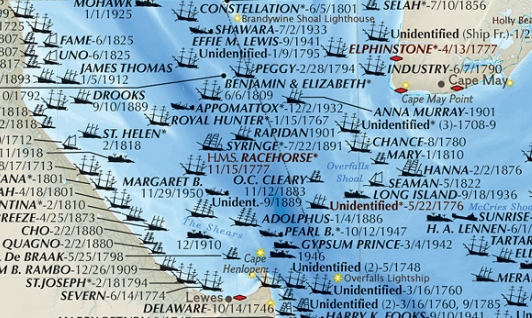 Map of the Week: Map of the Week-Shipwrecks of the Delmarva