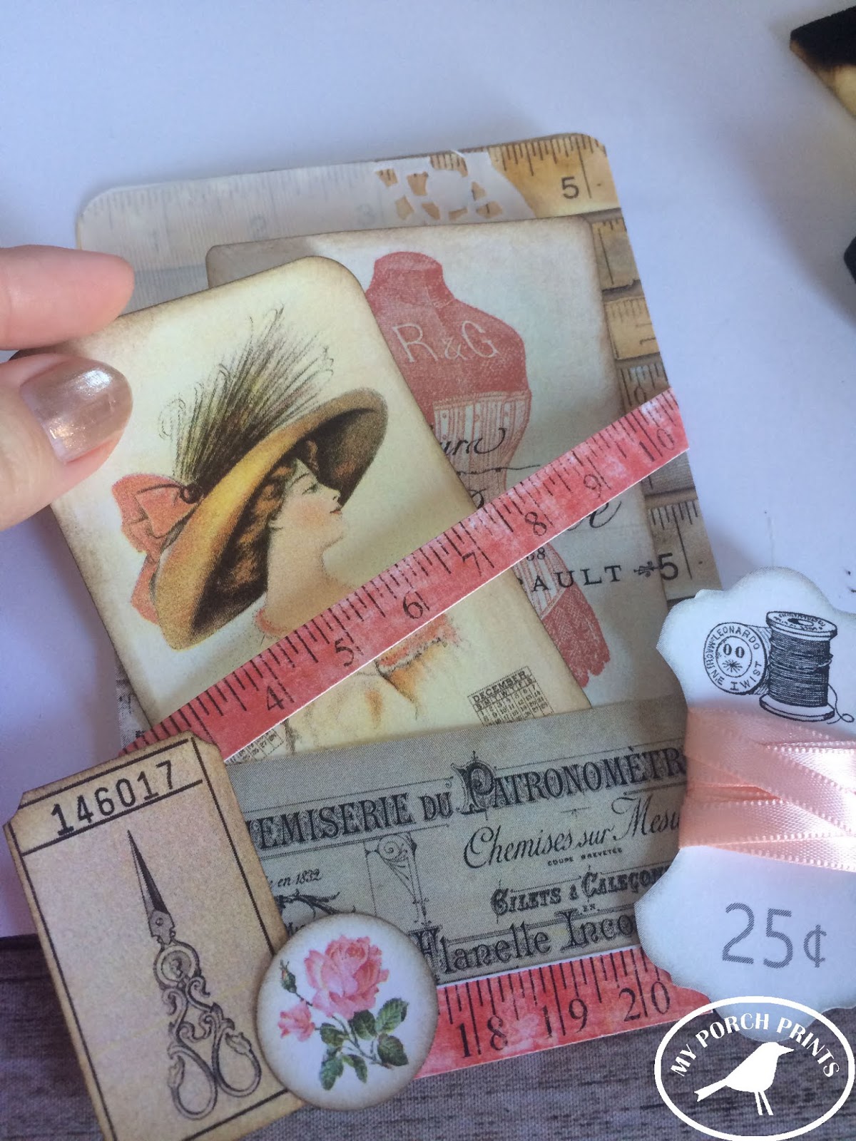 My Porch Prints: Seamstress Sewing Pocket Card Tutorial