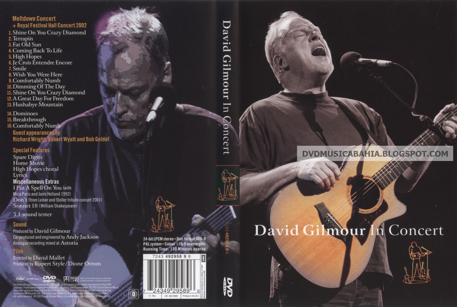 LOS MEJORES DVD DE MUSICA Y MAS....!!!!: DAVID GILMOUR - IN CONCERT (2002)