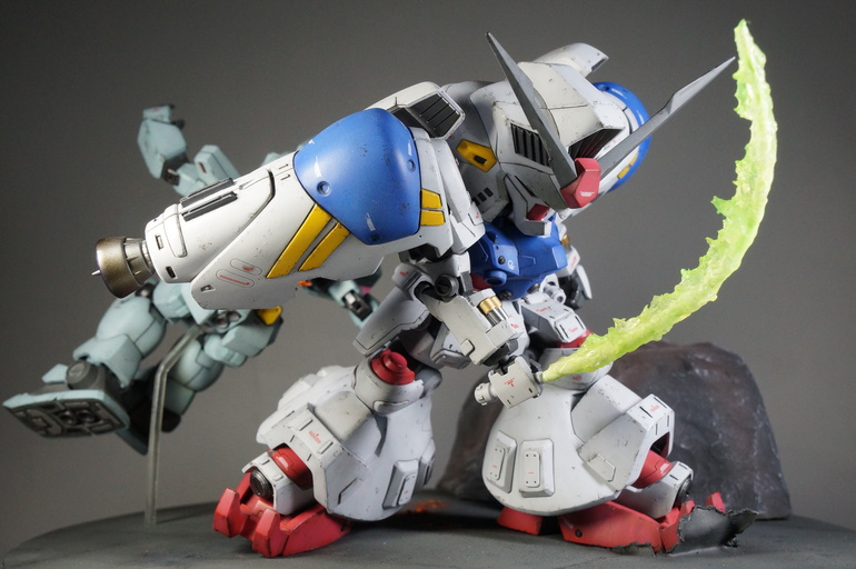 GUNDAM GUY: SD GP02 Gundam Physalis vs. GM Custom - Diorama Build