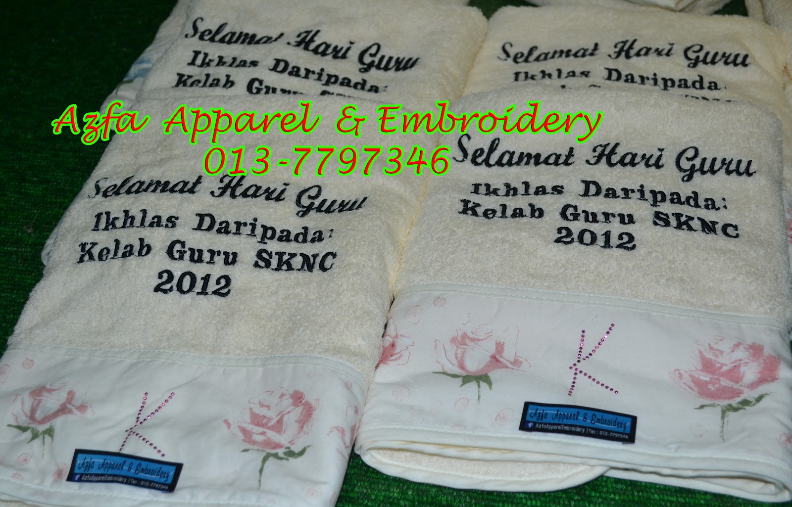 Azfa Apparel & Embroidery: Sulaman Tuala Cenderahati