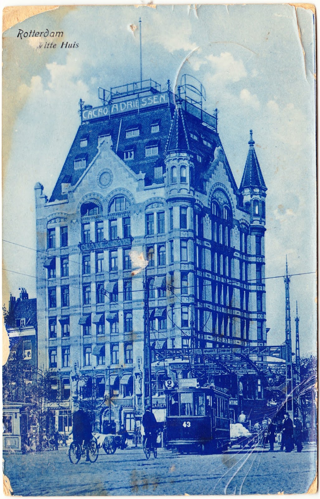 Papergreat: 1907 blue-tinted postcard featuring Europe's first high-rise